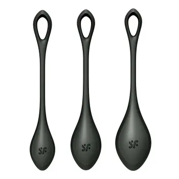 SATISFYER Vaginalne kuglice set Yoni Power 2, 3 komada, Crne