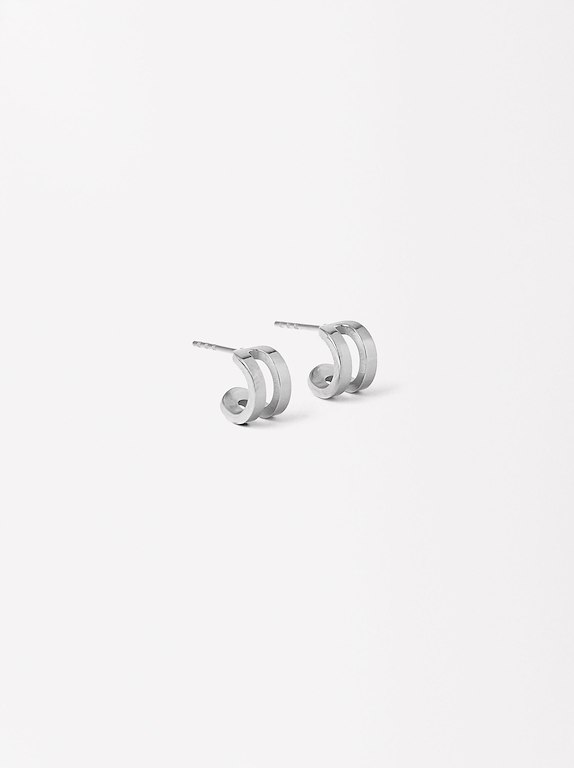 Silver Stainless Steel Earrings