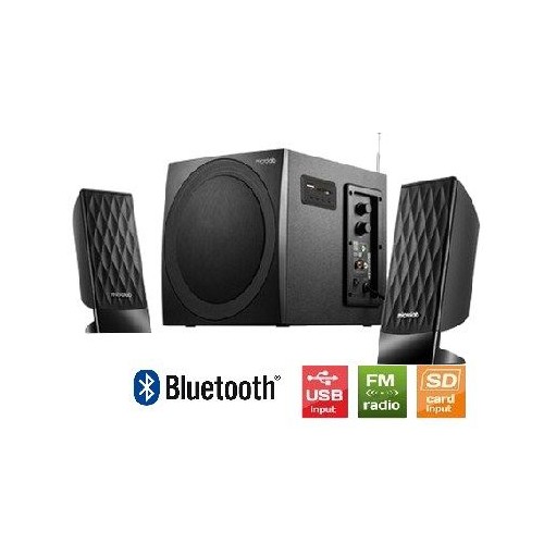 Microlab M300BT * Drveni 2.1 38W RMS(14W,2x12W) SD, USB, FM, BLUETOOTH, black, 3.5mm