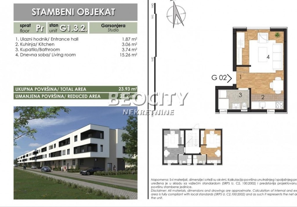 Novi Sad, Adice, , 0. 5, 23m2, 35650EUR