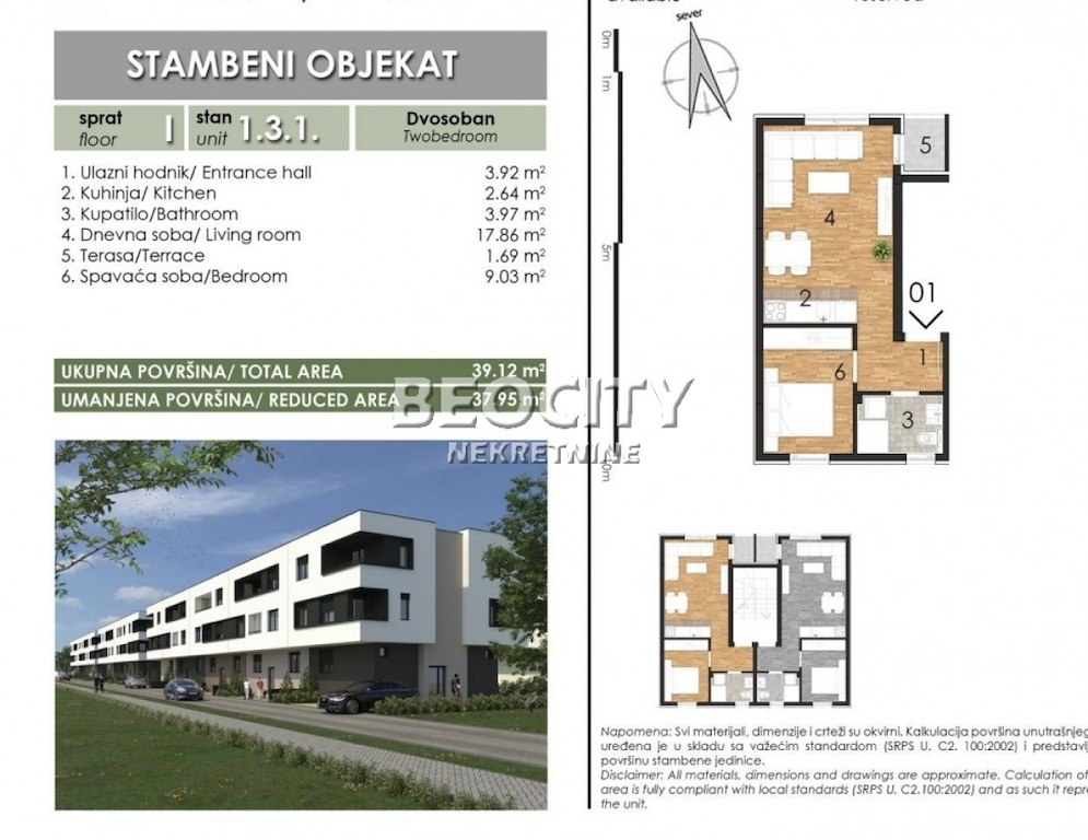 Novi Sad, Adice, , 1. 5, 39m2, 64350EUR