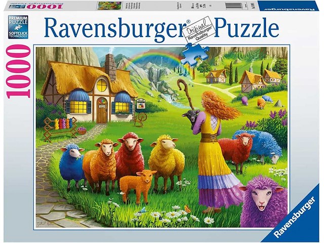 Puzzle 1000 delova Prodavnica vune Srećna ovca Ravensburger 16949