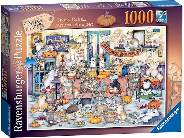 Puzzle slagalica 1000 delova Lude mačke na Jesenjem banketu Ravensburger 16509