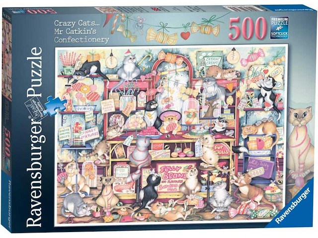 Puzzle slagalica 500 delova Lude mačke u pozamanteriji Ravensburger 16756