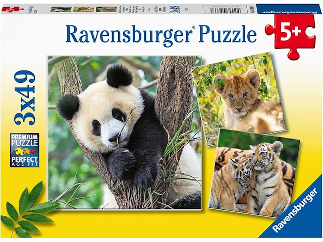 Ravensburger Slagalice 3x49 Panda tigar lav 05666