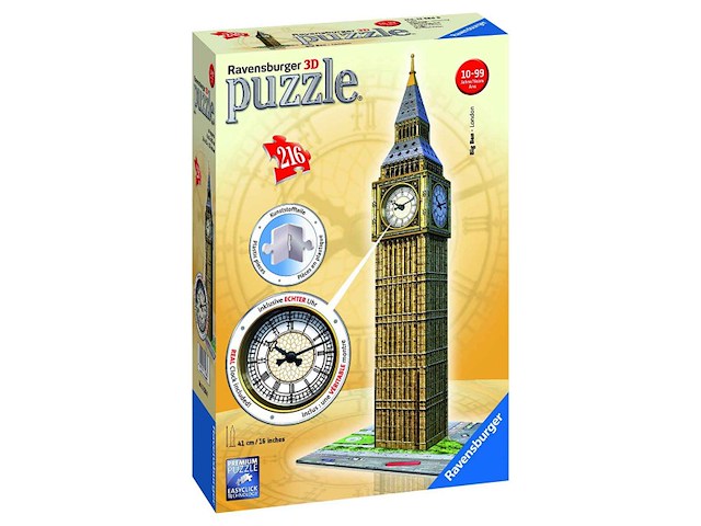 Ravensburger 3D puzzle Big Ben Includes Real-Working Clock RA12586