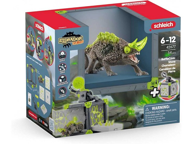 Schleich® Eldrador figurice Borbeni kavez i kameni kameleon 42677