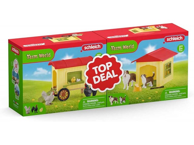 Schleich® Figure Domaće životinje 2u1 Kokošinjac Kućica za pse i životinje 72241