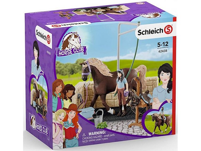 Schleich figurice Domaće životinje - Konji - Kupanje konja sa Emili i Lunom 42438