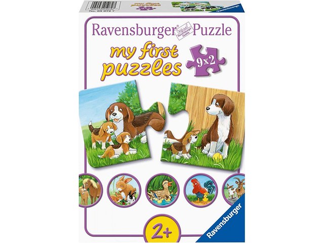 Ravensburger Moje prve Puzzle slagalica 9x2 dela Životinje sa mladuncima 03123