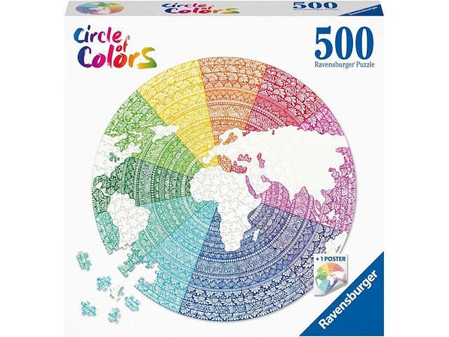 Ravensburger Puzzle slagalica 500 delova Krug boja Mandala 17168