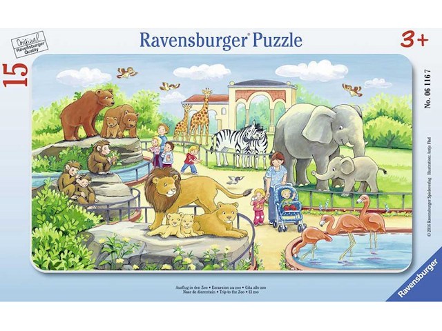 Ravensburger puzzle 15 delova - Životinje u zoo vrtu, 06116