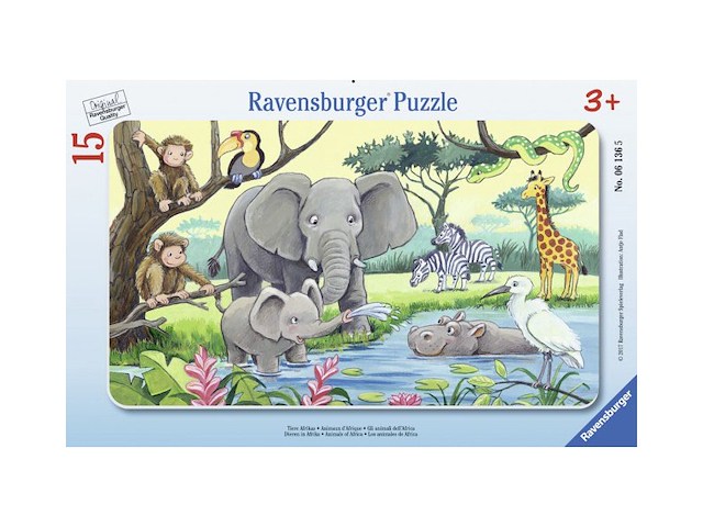 Ravensburger puzzle 15 delova - Životinje u Africi 06136