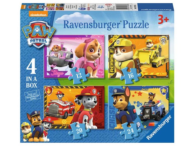 Ravensburger puzzle 72  dela - 4 u 1, Paw patrol  2 07033