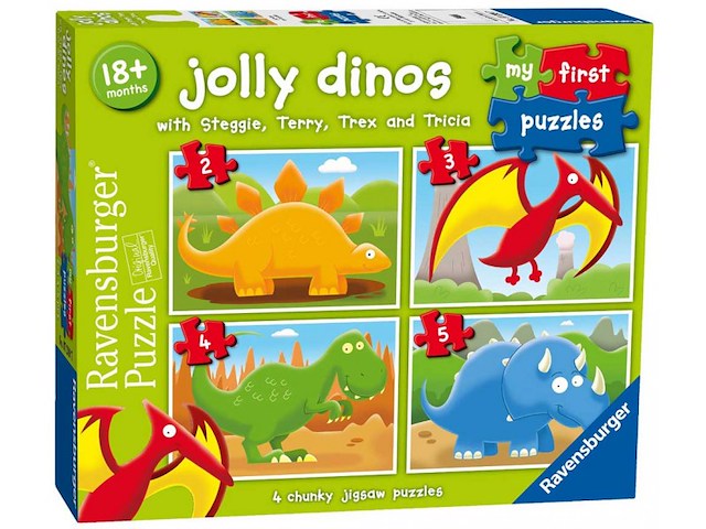 Ravensburger puzzle 14 delova - 4 u 1 Dinosaurusi 07289