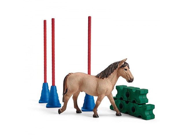 Schleich Figure Konji - Poni i slalom prepreke 42483