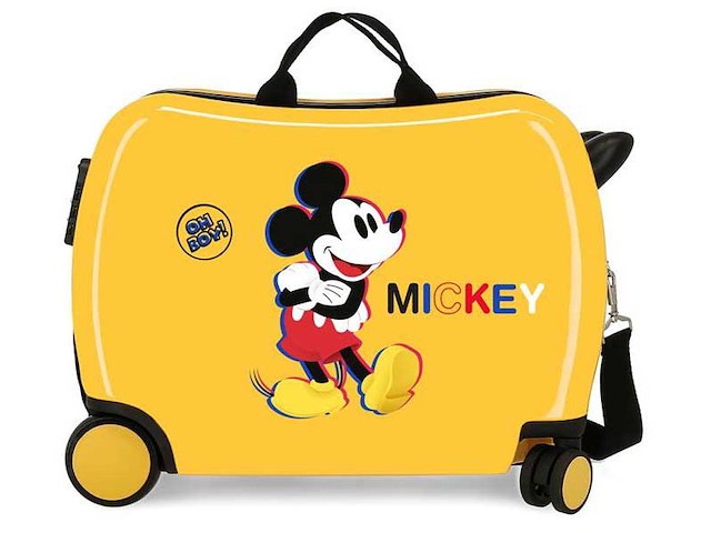 Dečiji putni kofer za vožnju Disney Mickey 3D yellow 29298