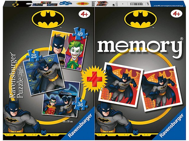 Multipack Društvena igra Memorija + 3x Puzzle Batman Ravensburger 20677