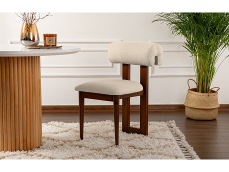 HANAH HOME Set 2 stolice Natura Walnut Off White