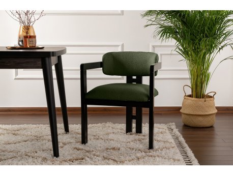 HANAH HOME Trpezarijska stolica Mistral Black Dark Green