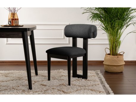 HANAH HOME Set 2 stolice Natura Black Dark Grey