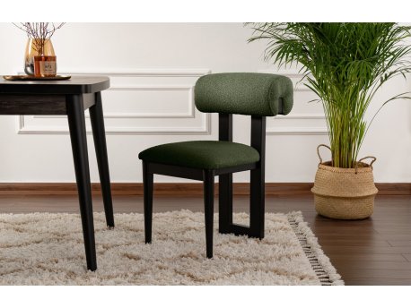 HANAH HOME Set 2 stolice Natura Black Dark Green