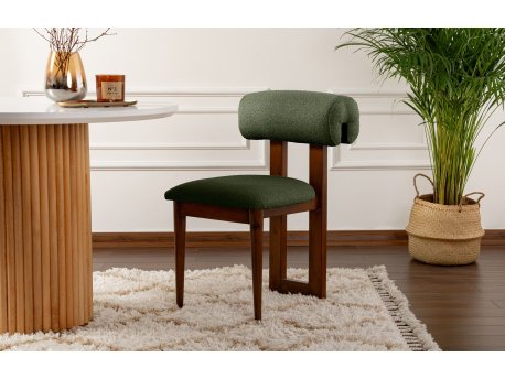 HANAH HOME Set 2 stolice Natura Walnut Dark Green