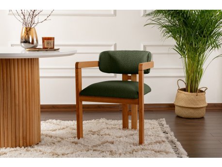 HANAH HOME Trpezarijska stolica Mistral Oak Dark Green