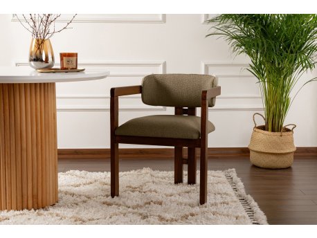 HANAH HOME Trpezarijska stolica Mistral Walnut Green