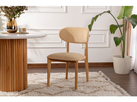 HANAH HOME Set 2 stolice Lionte Beige Light Oak