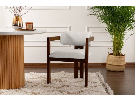 HANAH HOME Trpezarijska stolica Mistral Walnut White