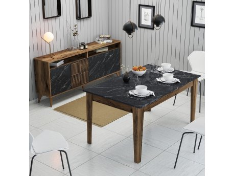 HANAH HOME Set za dnevnu sobu Milan 526 Walnut Black