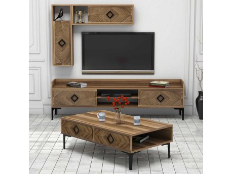 HANAH HOME Set za dnevnu sobu Samba Walnut