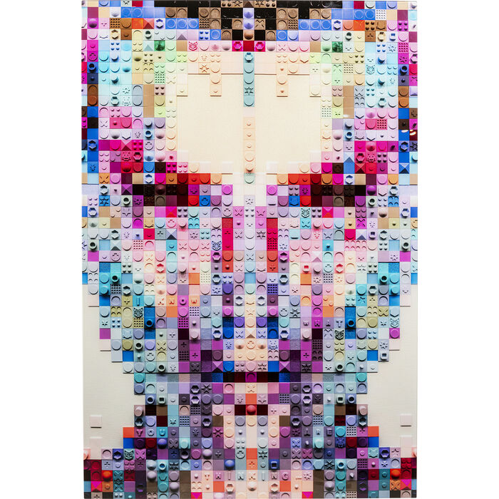 Glass Picture Pixel Face 120x80cm