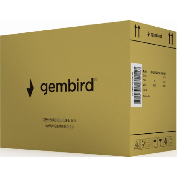 EG-UPS-PS2000-02 Gembird 2000VA (1600W) pure sine wave UPS, LCD display, 2xSchuko + 3xC13 USB