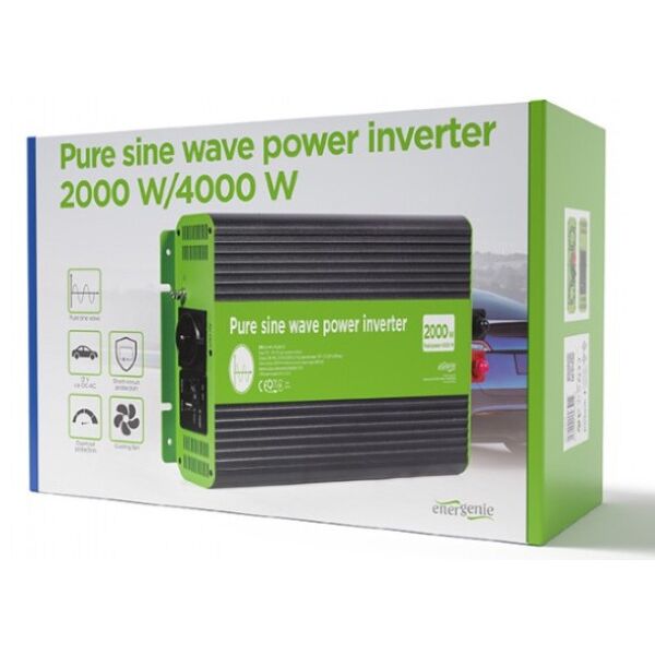 EG-PWC-PS2000-01 Gembird 12V Cist sinusni inverter DC/AC 2000W + USB port, 4,65KG