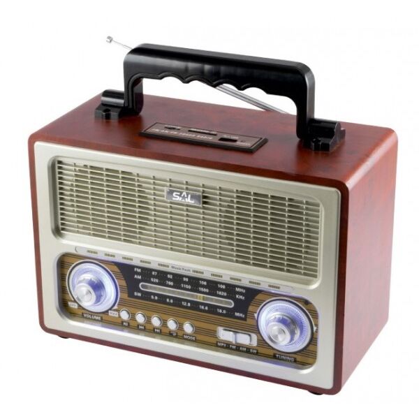 Radio prijemnik RRT3B prenosni retro 2x3W, FM, USB, microSD, Bluetooth, baterija 1300mAh