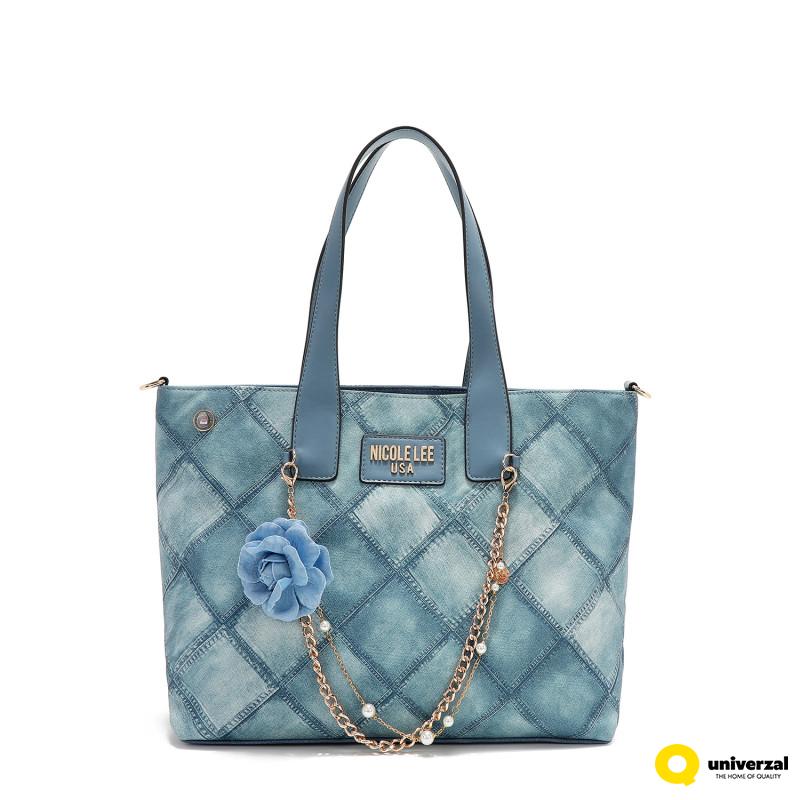 TORBA NICOLE LEE P17093 BLUE CHAIN FW2024