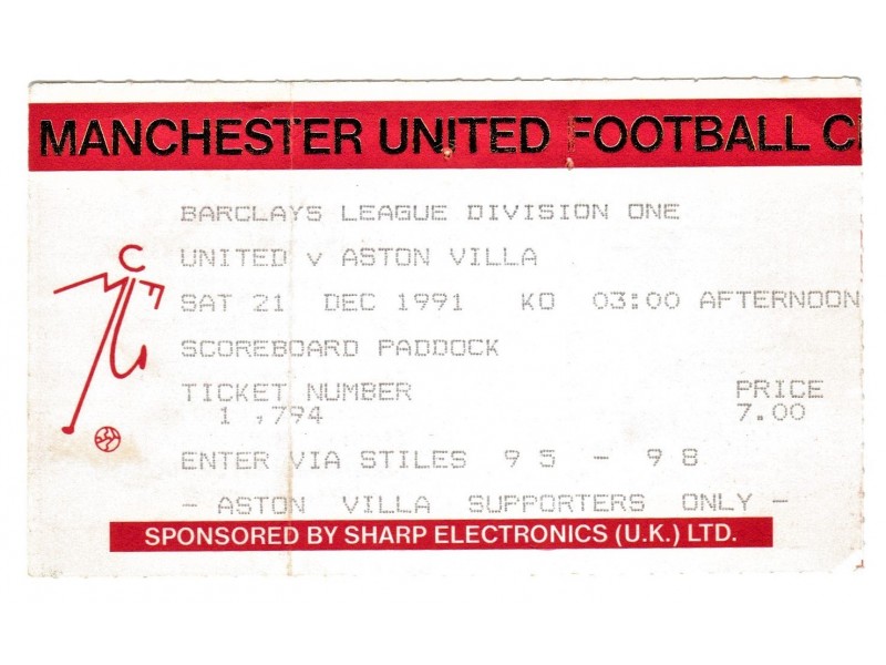 1991, MANCHESTER UNITED - ASTON VILLA! Pre 34 godine.