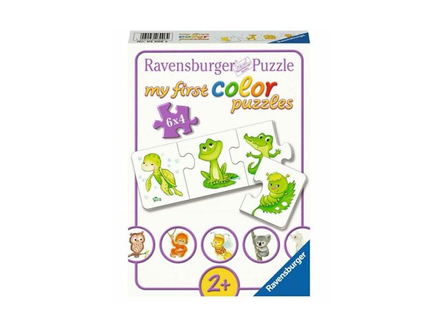 Puzzle za najmlađe Životinje i boje 6x4 delova My First Color Puzzles Ravensburger 03006