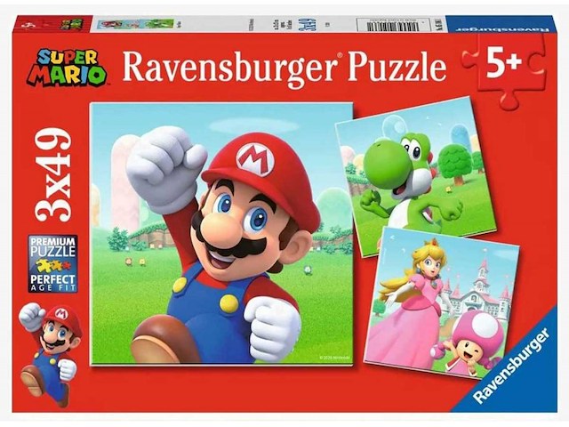 Slagalice 3x49 delova Super Mario Ravensburger 05689