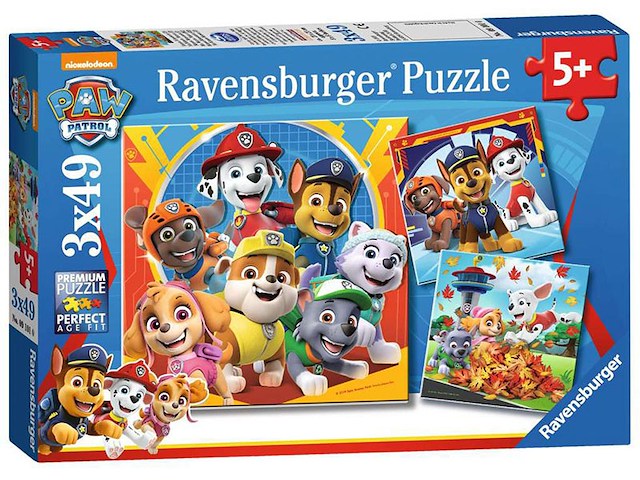 Puzzle 3u1 Patrolne šape 3x49 delova Ravensburger 05048