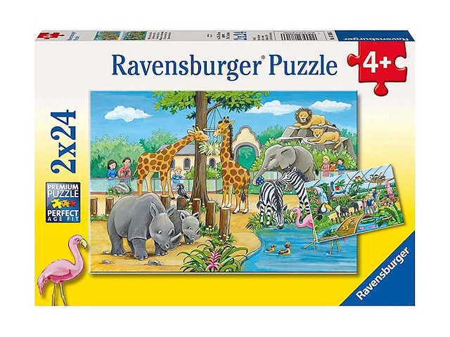 Ravensburger Puzzle 2x24 Dobro došli u Zoo 07806