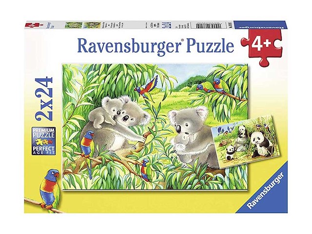 Ravensburger Puzzle 2x24 Koale i pande 07820