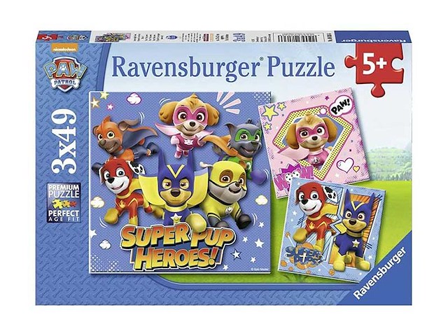 Ravensburger Puzle 3x49 Patrolne šape 08036