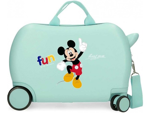 Dečiji putni kofer za vožnju Disney Mickey All smile turquoise 43210