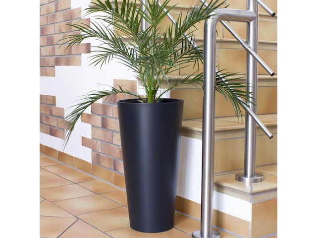 Prosperplast Saksija za cveće Tubus Slim Black 25x48 DTUS250-S433