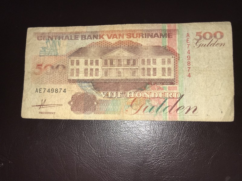 SURINAM 500 GULDENA.