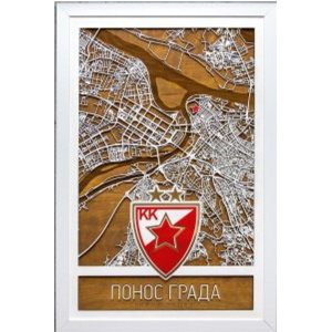 KK Crvena Zvezda 3D mapa Ponos grada L 55x85cm