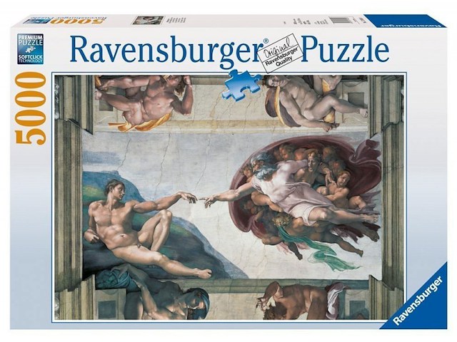 Ravensburger puzzle Art - Michelangelo - Creation Of Adam 5000 delova RA17408